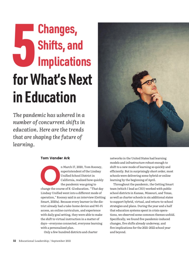 5 Changes, Shifts, and Implications For What's Next in Education | PDF ...