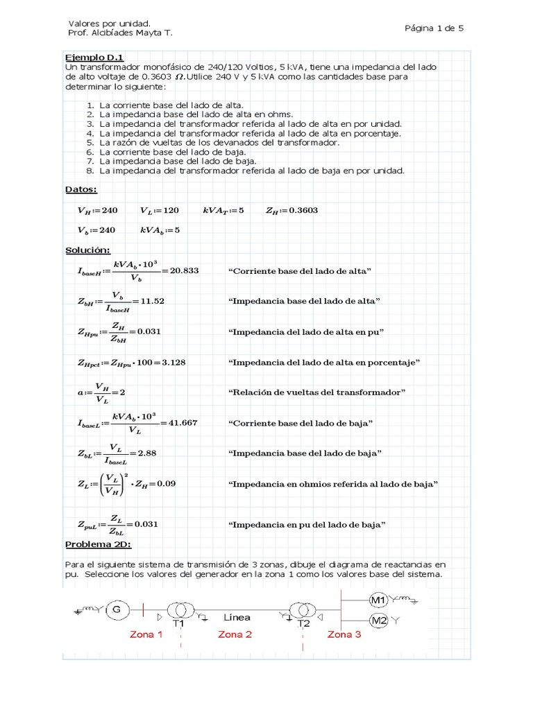 PU Ejemplos 2 | PDF | Transformador | Electrodinámica