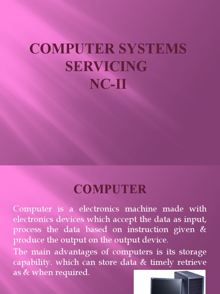 COC 1 Computer Systems Servicing Presentation by Horacio N. Aceveda JR | PDF | Random Access ...