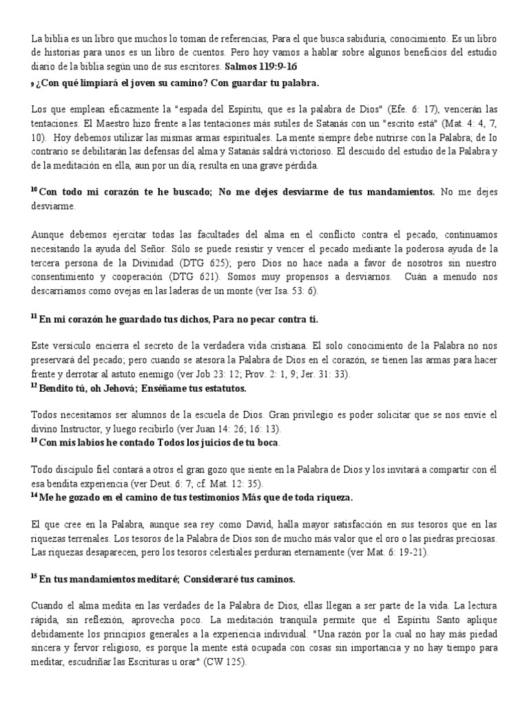 Reflexión Salmos 119 | PDF | Pecado | Dios