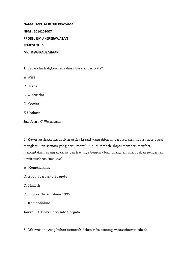 Tugas Kewirausahaan | PDF