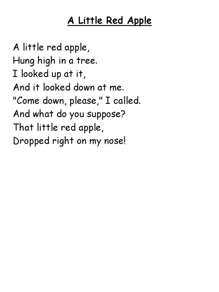 Apple Poem Cut Outs 8 | PDF | Wellness