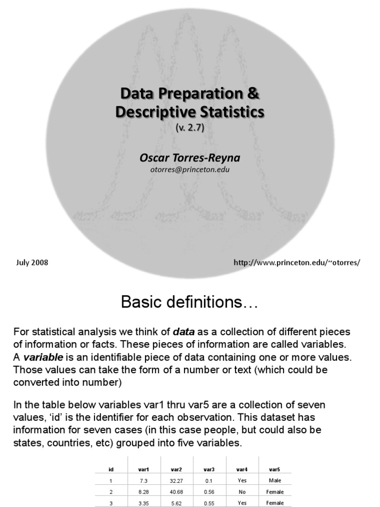 Data Prep 101 | PDF | Standard Deviation | Variance