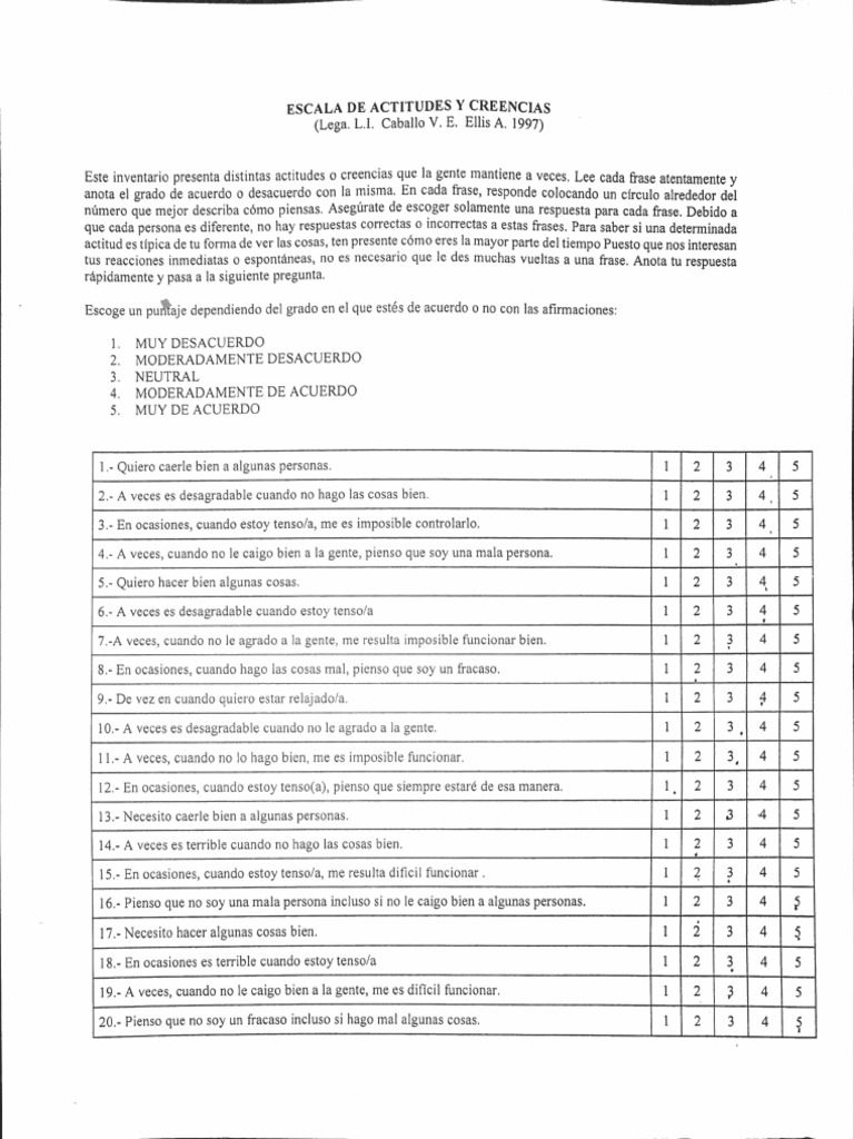 Escala De Actitudes Pdf