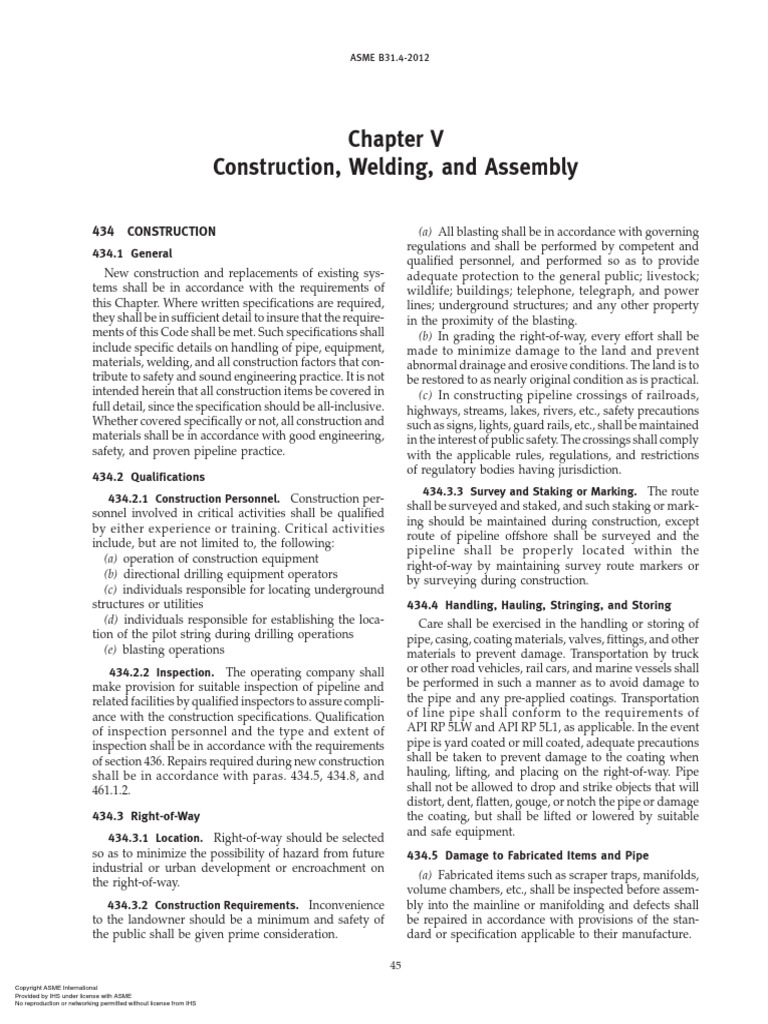 Asme B31.4 - Cap5 y 6 | PDF | Welding | Construction