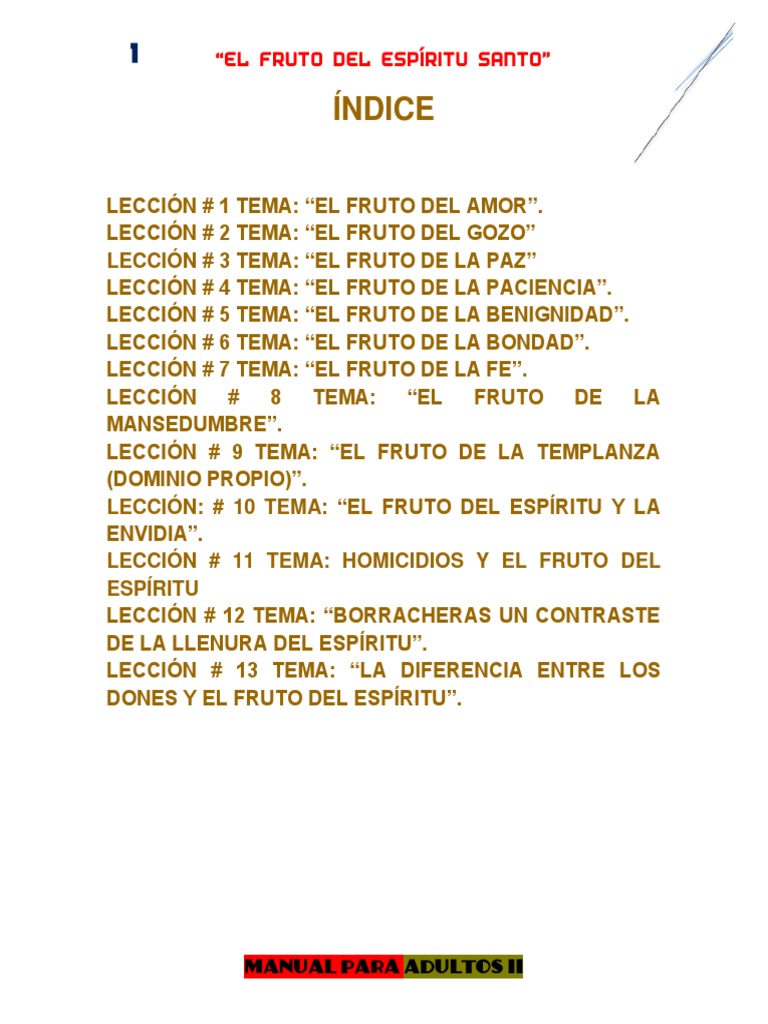 Enseñanzas Del Fruto Del Espiritu | PDF | Fe | espíritu Santo