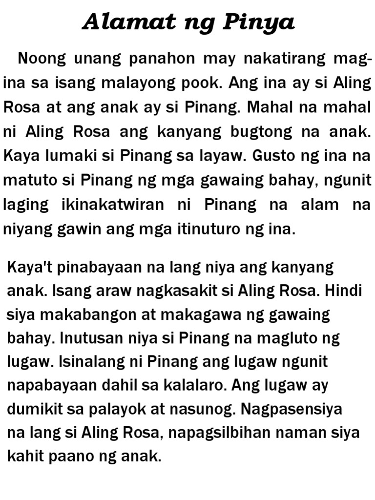 Alamat NG Pinya | PDF