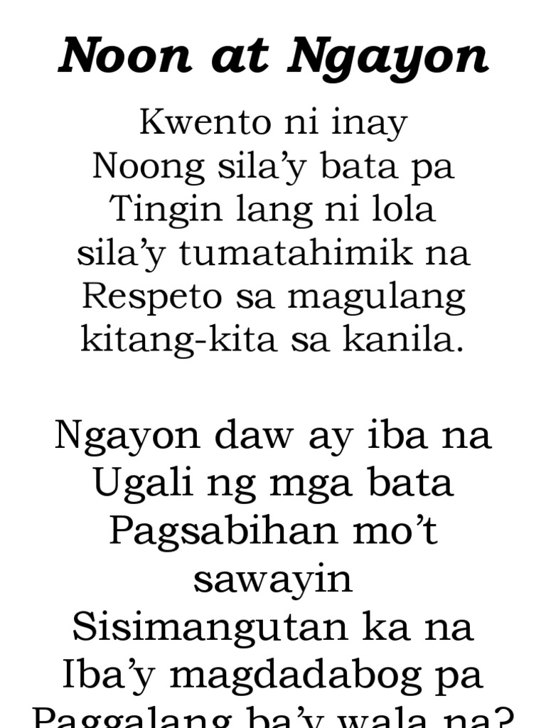 Noon at Ngayon Tula | PDF