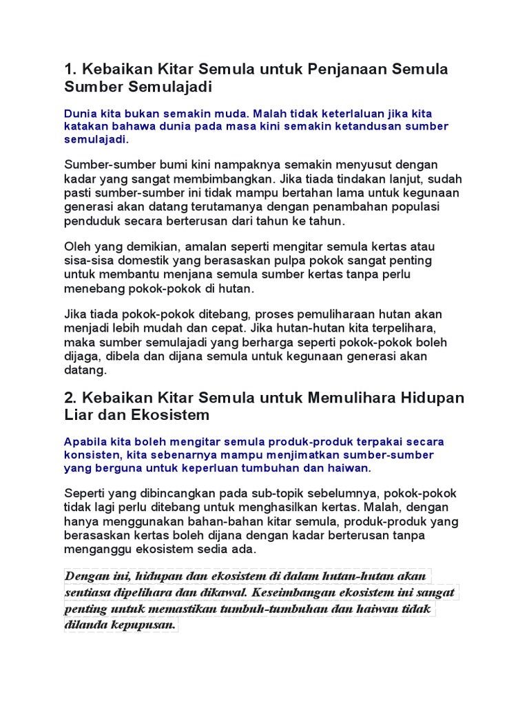 Kebaikan Kitar Semula | PDF