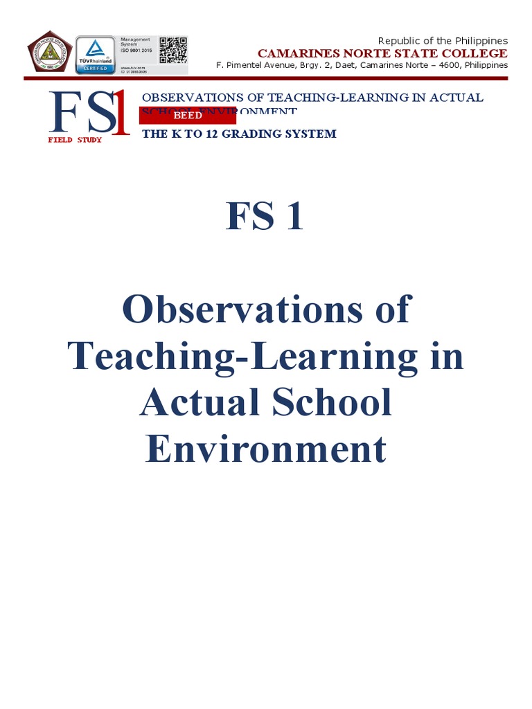 FS 1 Ep 12 | PDF | Educational Assessment | Learning