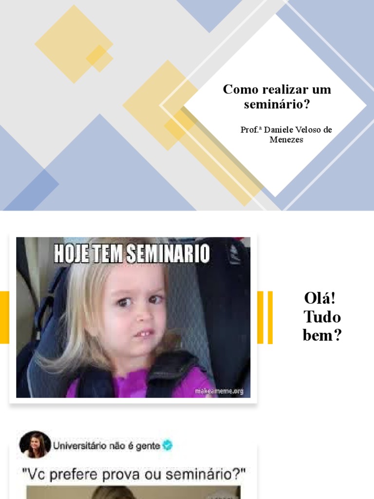 Como organizar e apresentar um seminário: diretrizes e dicas | PDF ...