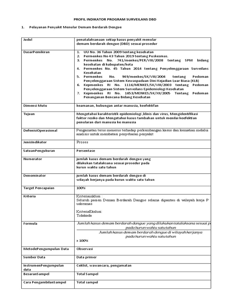 Profil Indikator Program DBD | PDF