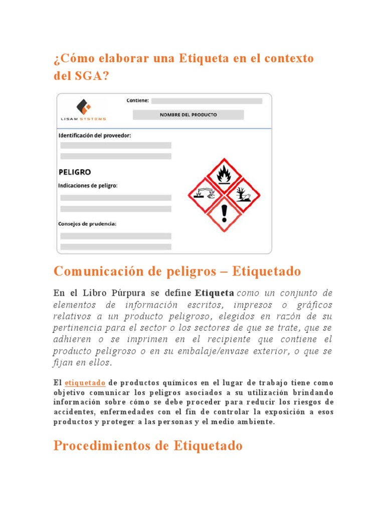 Cómo Elaborar Una Etiqueta en El Contexto Del SGA | PDF | Toxicidad
