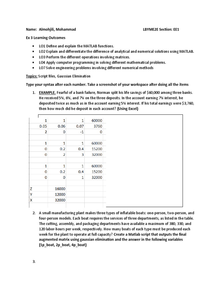 LBYME2E Ex3 | PDF | Matlab | Numerical Analysis