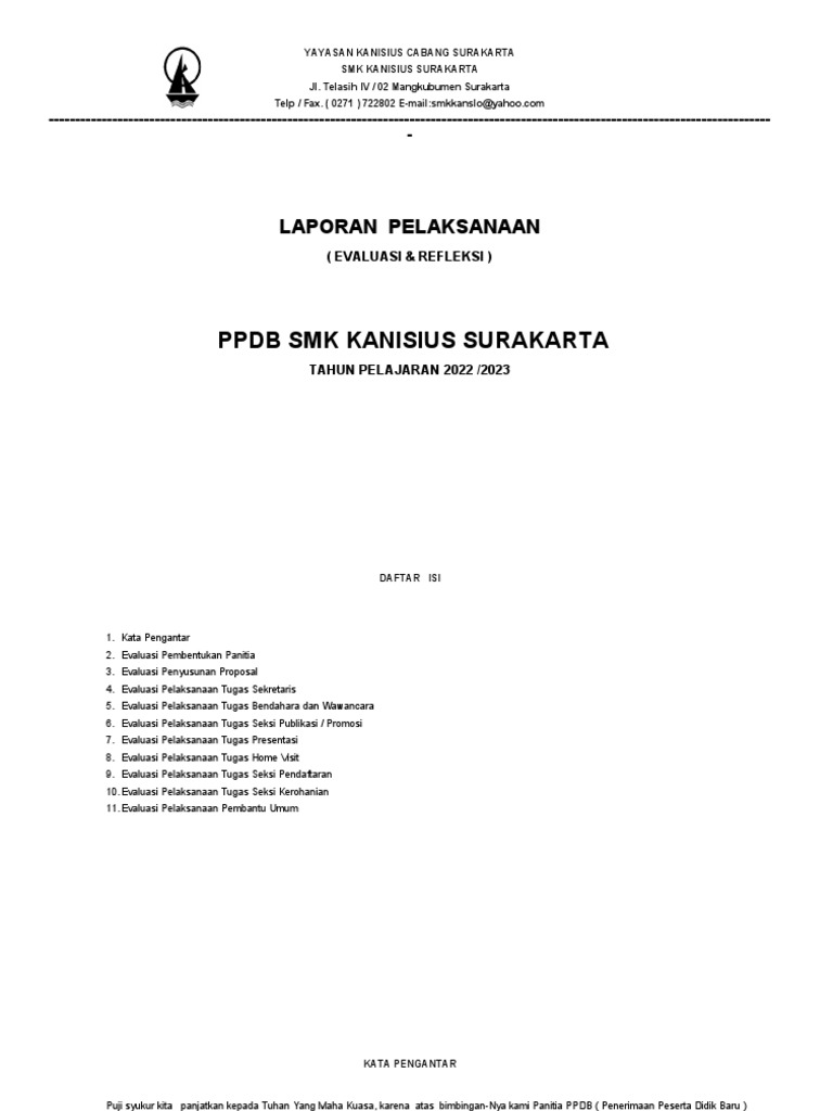 Laporan Evaluasi Dan Refleksi PPDB 2022 - 2023 | PDF