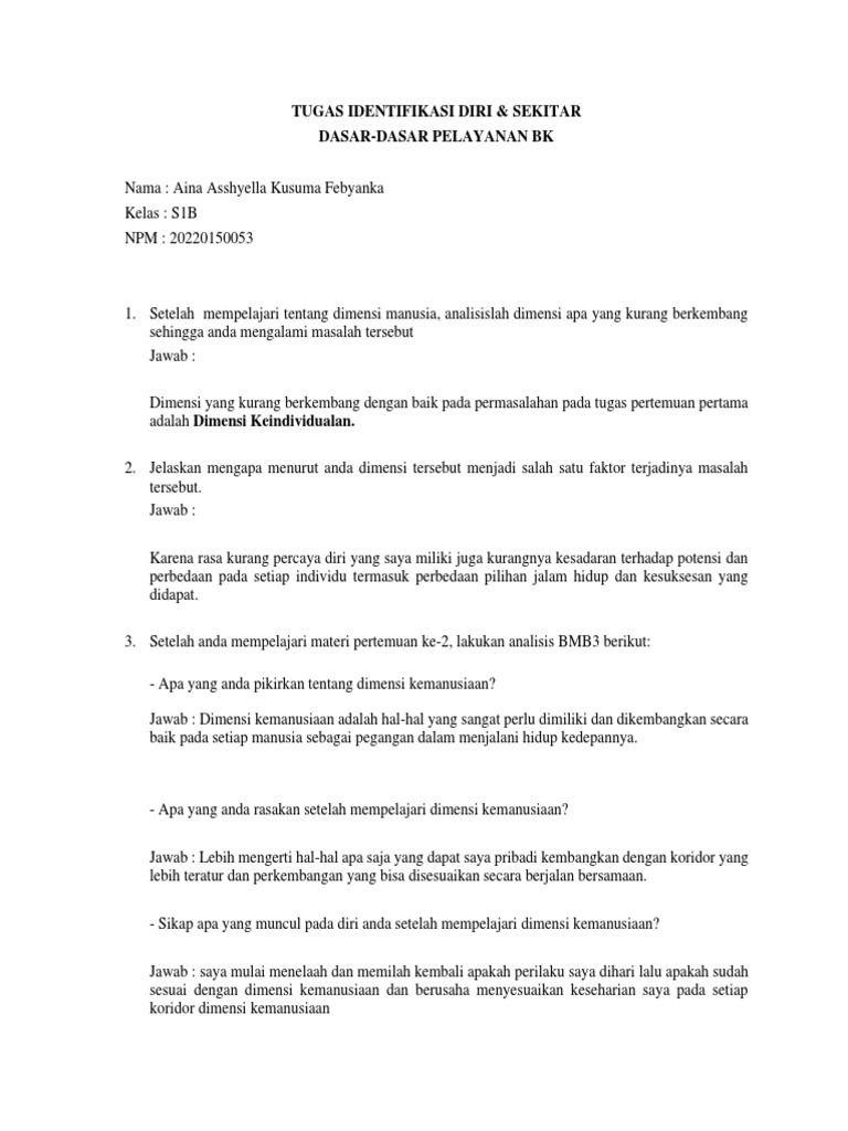 Dimensi Manusia dalam Pengembangan Diri | PDF | Pengembangan Diri