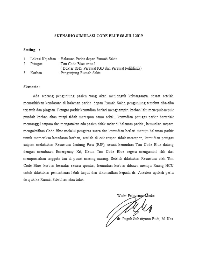 Skenario Code Blue | PDF