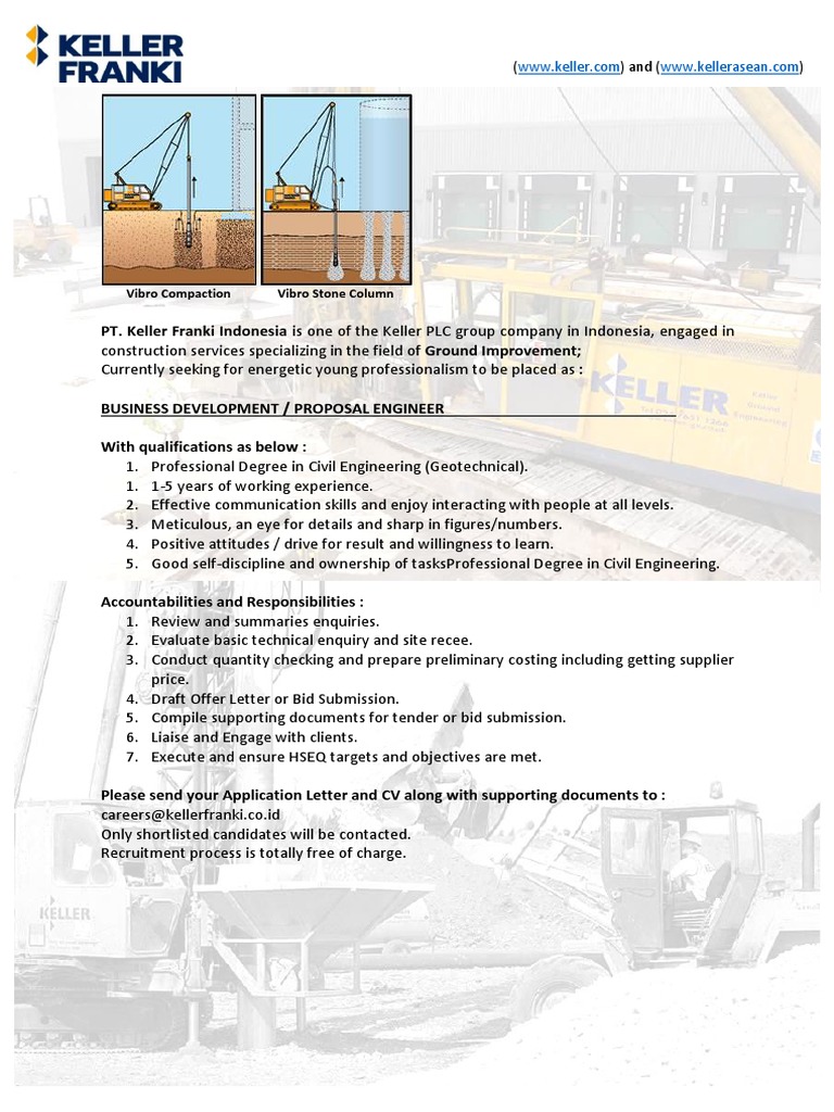 BD - Proposal Engineer-Keller Ground Indonesia | PDF | Art