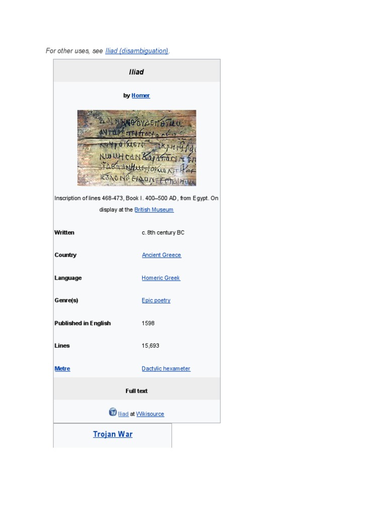 Iliad | PDF | Iliad | Achilles