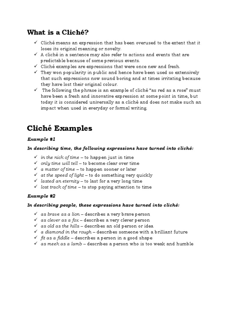Cliches Grammar | PDF