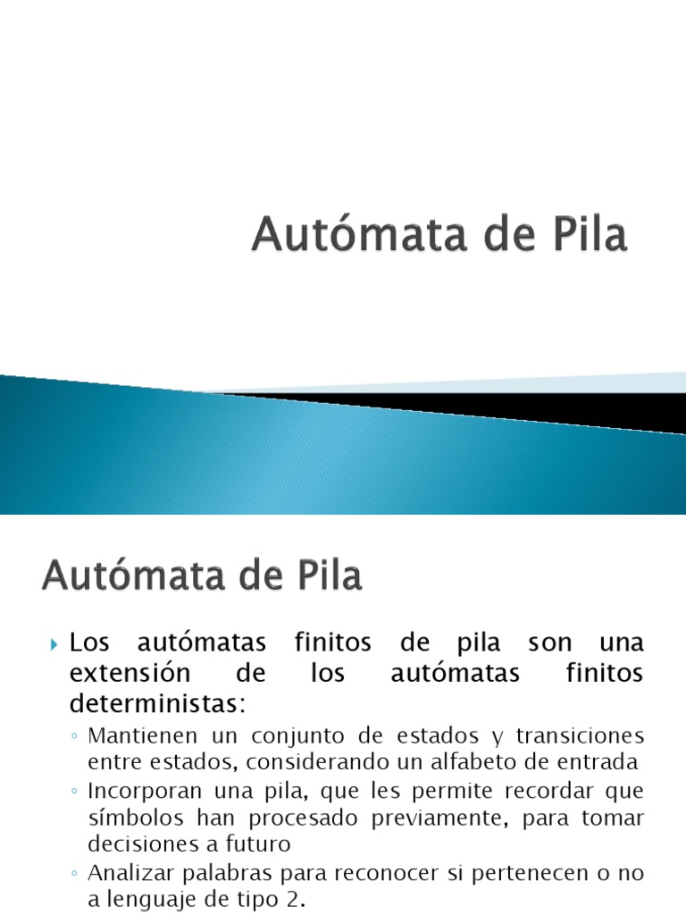 Automata de Pila | PDF | Modelo conceptual | Informática teórica