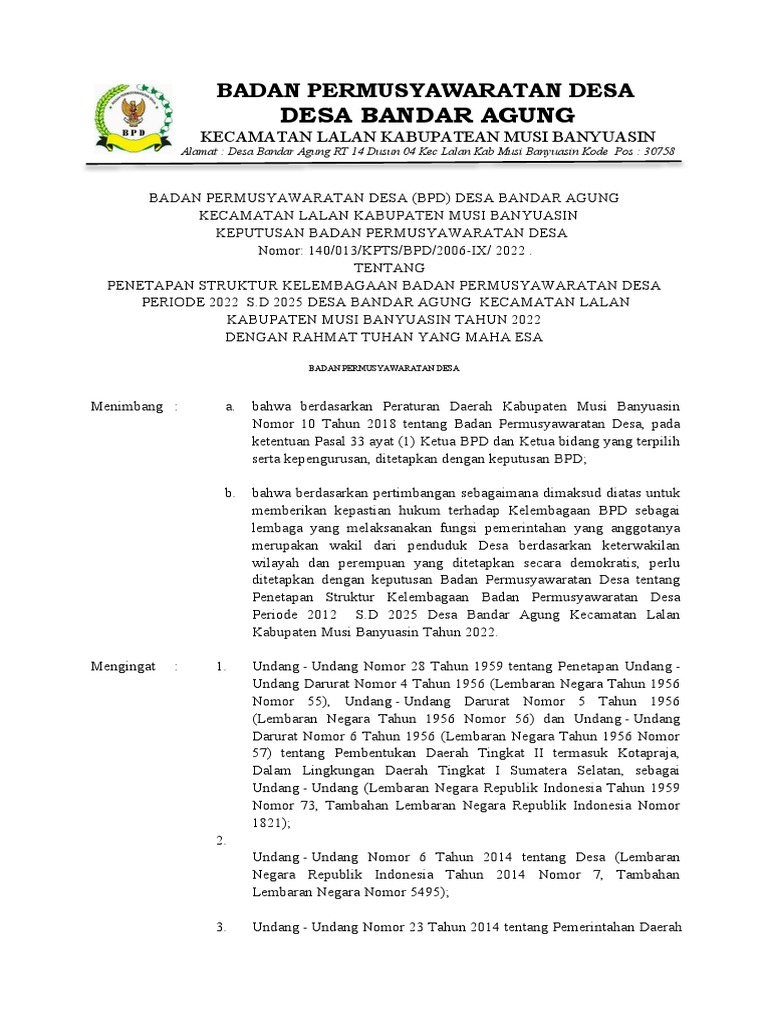 Struktur BPD 2022 | PDF