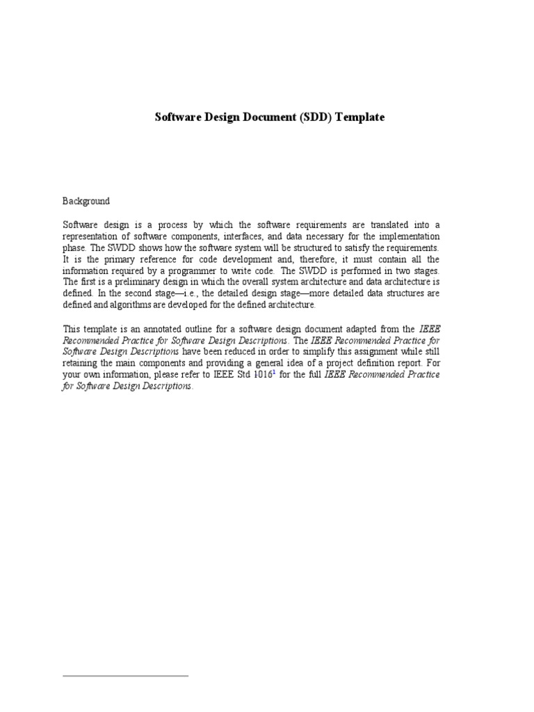 IEEE SDD-Template | PDF | Software | Computer Engineering