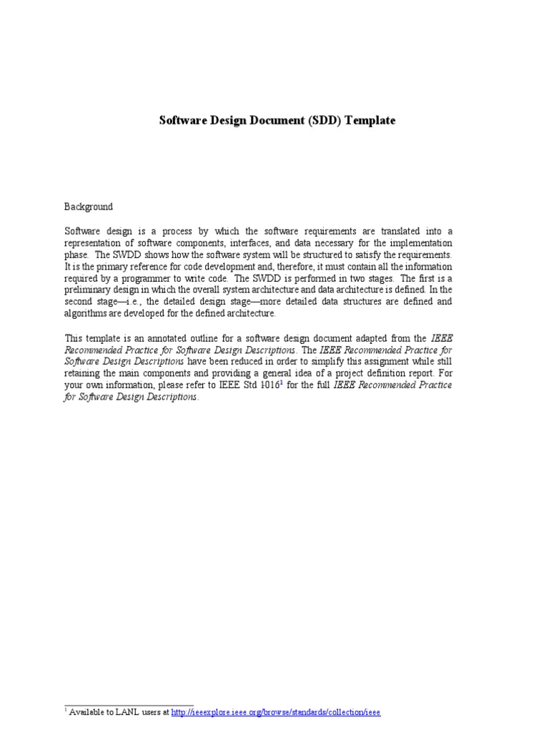 IEEE SDD-Template | PDF | Software | Graphical User Interfaces