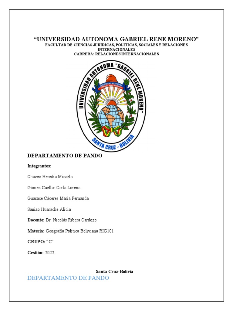 Departamento de Pando | PDF | Bolivia | Gobierno