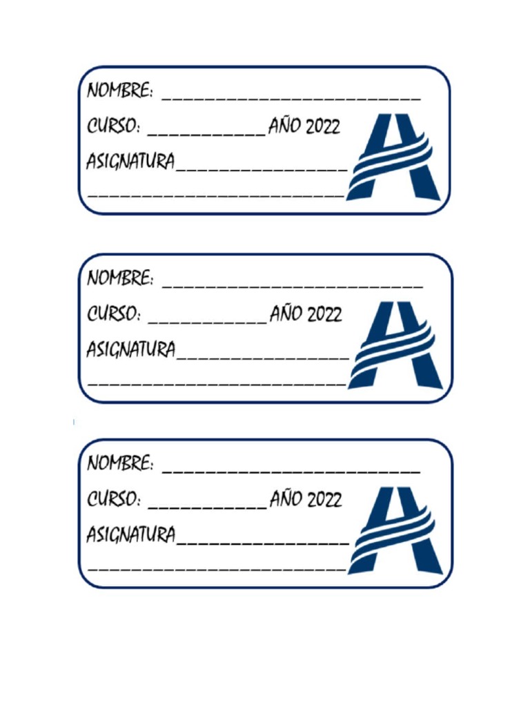 Rotulo Cuaderno Kinder | PDF