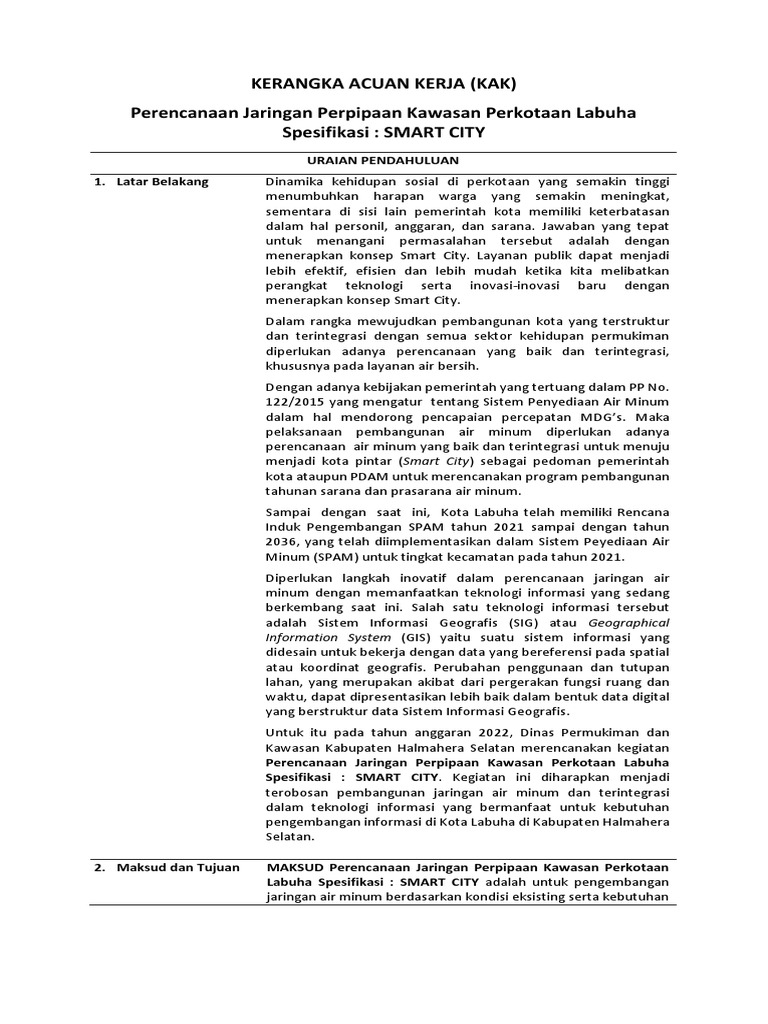 PERENCANAAN JARINGAN AIR MINUM BERBASIS TEKNOLOGI INFORMASI UNTUK ...