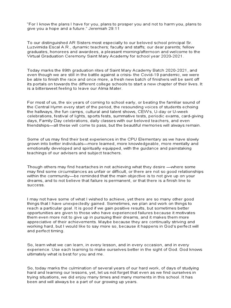 Welcome Address | PDF | Goal | Teachers