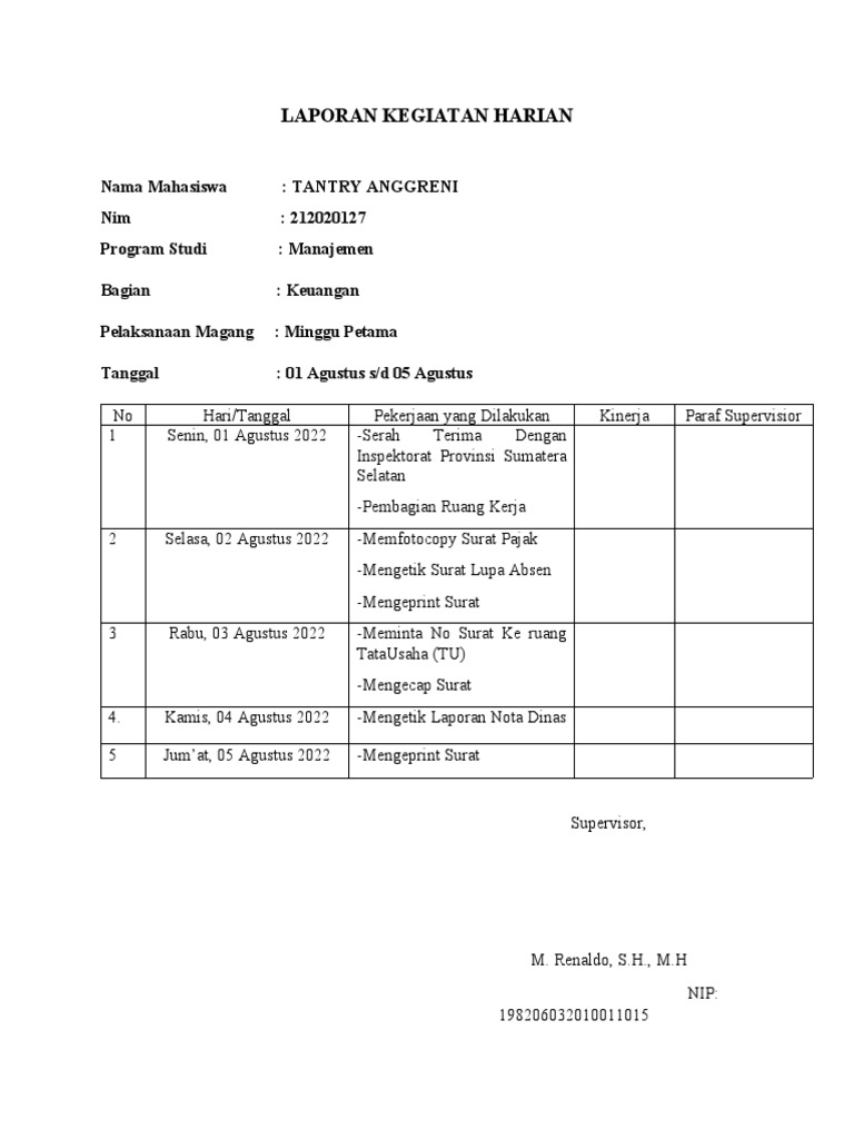 Laporan Kegiatan Harian (Magang) 3 | PDF