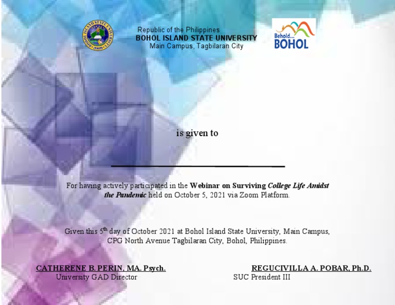 Certificate-of-Participation-Surviving College | PDF | Wellness