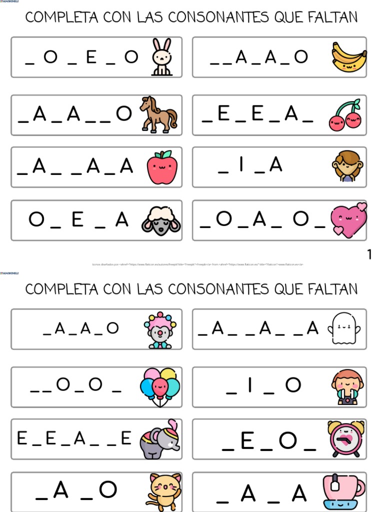 Completa Con Las Consonantes Que Faltan | PDF