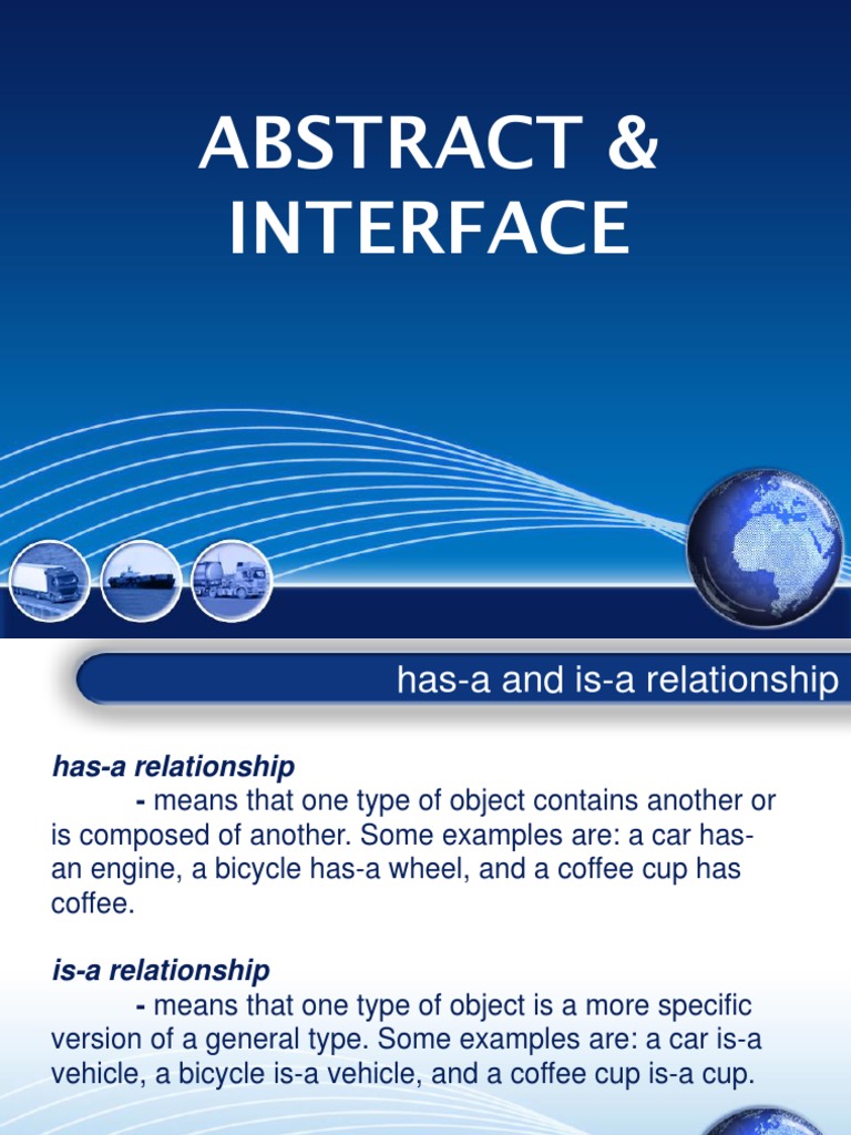 Abstract and Interface | PDF | Class (Computer Programming) | Method (Computer Programming)
