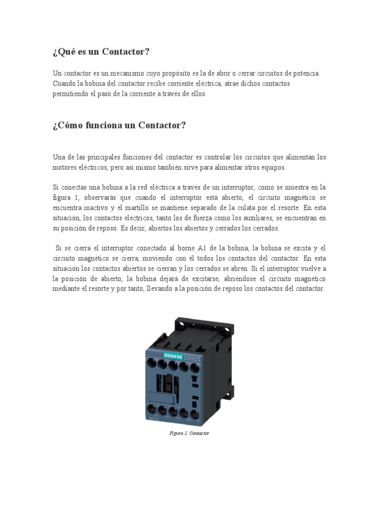Qué Es Un Contactor | PDF | Ingenieria Eléctrica | Electricidad