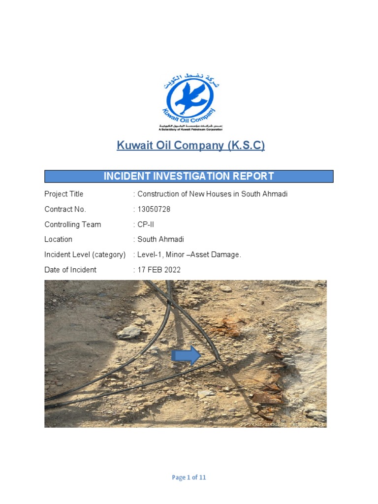 Cable Damage Incident Report | PDF | Human Resources | Business