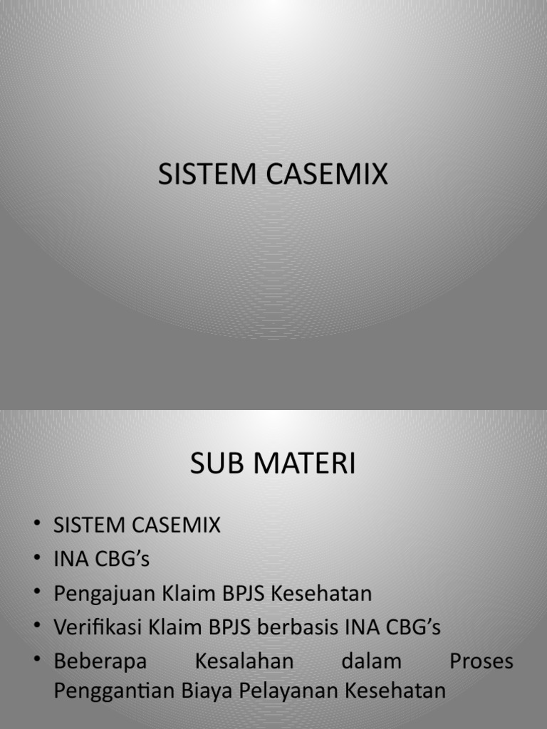 Pert 2 - SISTEM CASEMIX | PDF