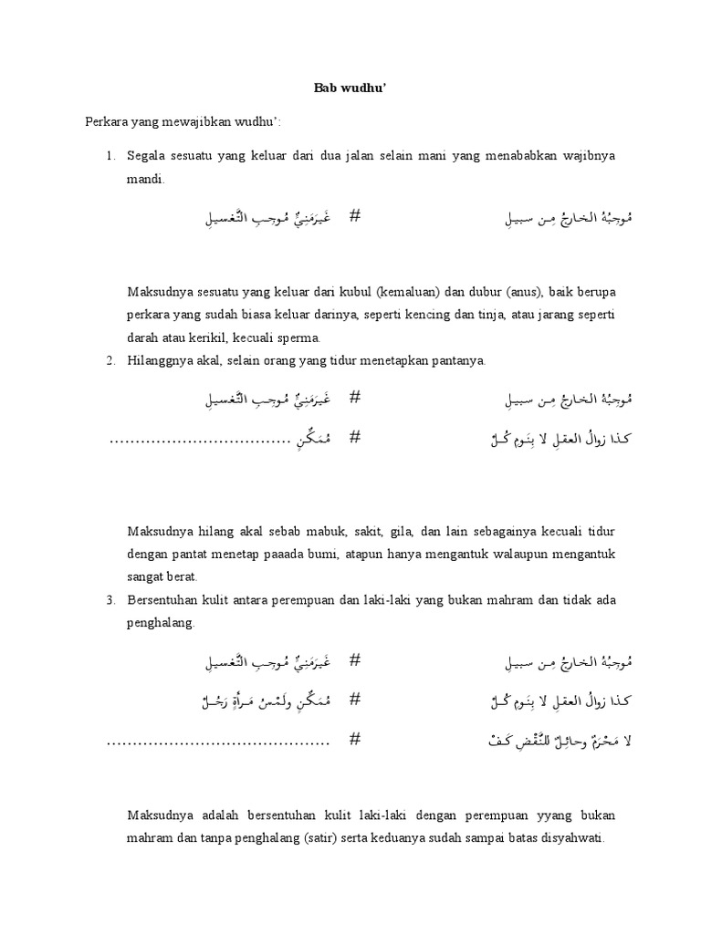 Bab Wudhu | PDF