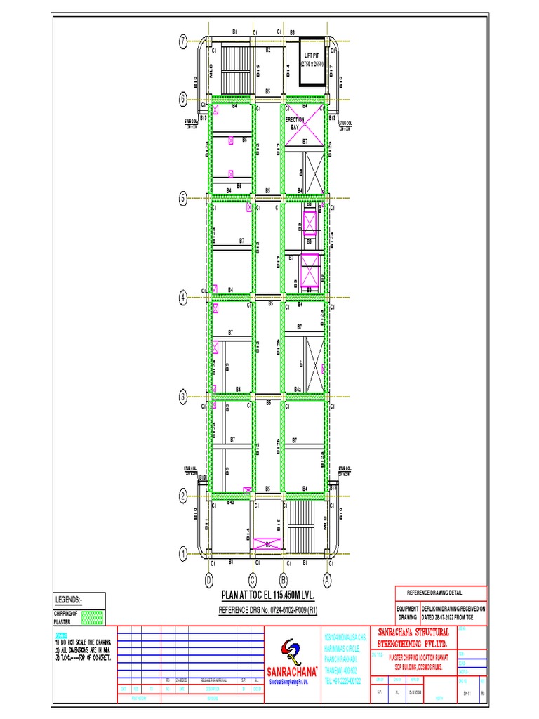 Plaster Chipping Location Plan at SCP Building, Cosmos Films. (SH11 ...