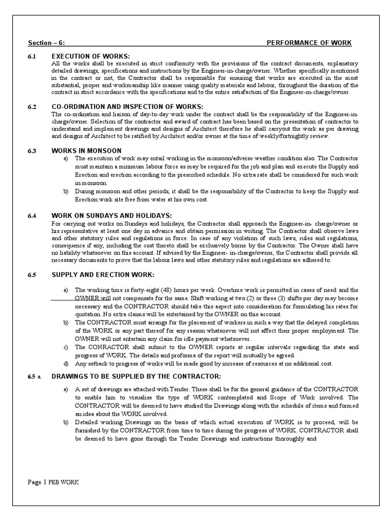 PEB Tender R1 | PDF | Employment | Indemnity