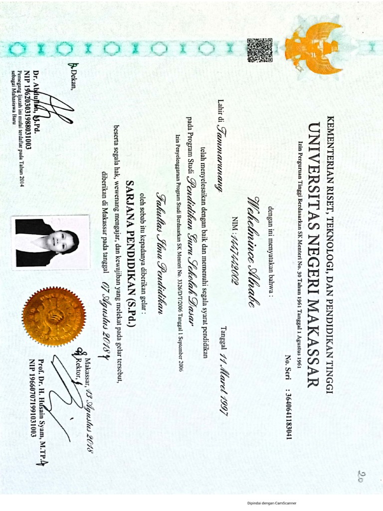 Ijazah Transkip Nilai s1 | PDF