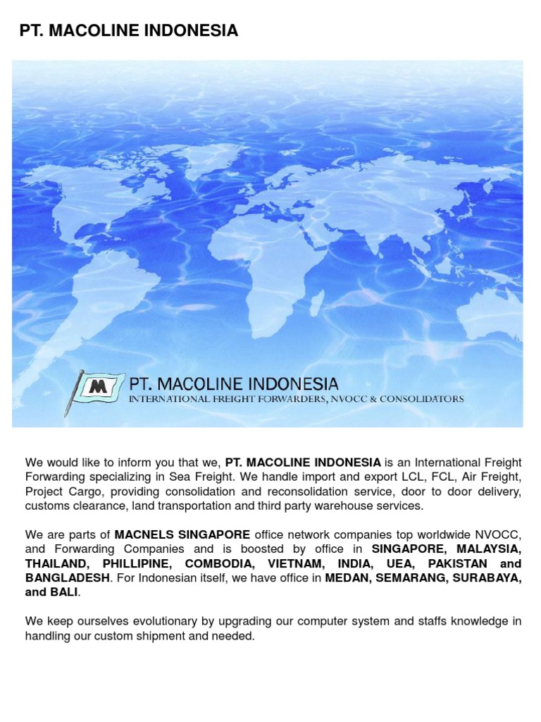 PT. Macoline Indonesia | PDF | Cargo | Indonesia