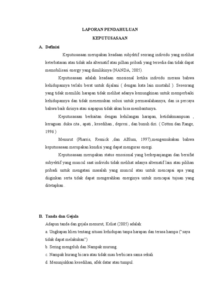 Memahami Keputusasaan: Tanda dan Penanganan | PDF | Pengembangan Diri