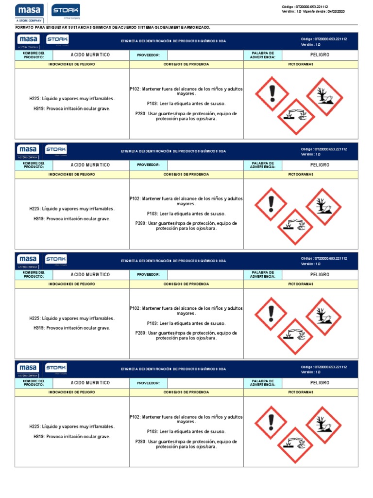 Etiquetas SGA | PDF | Química