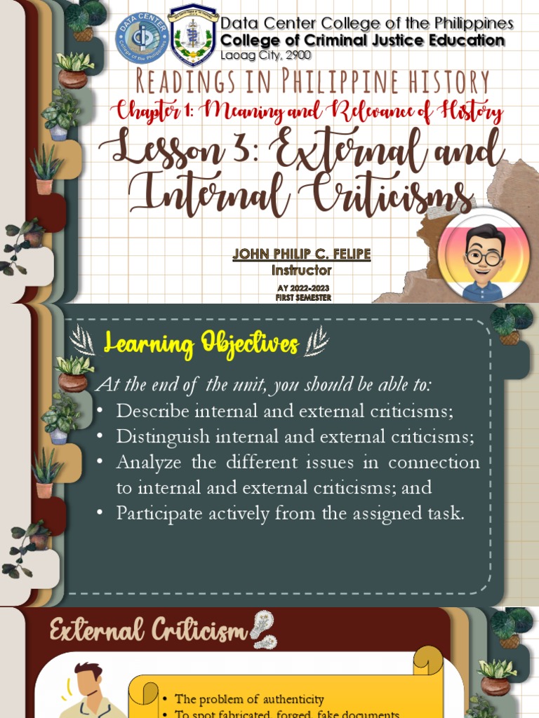 Lesson 3 External and Internal Criticism | PDF | Document | Witness