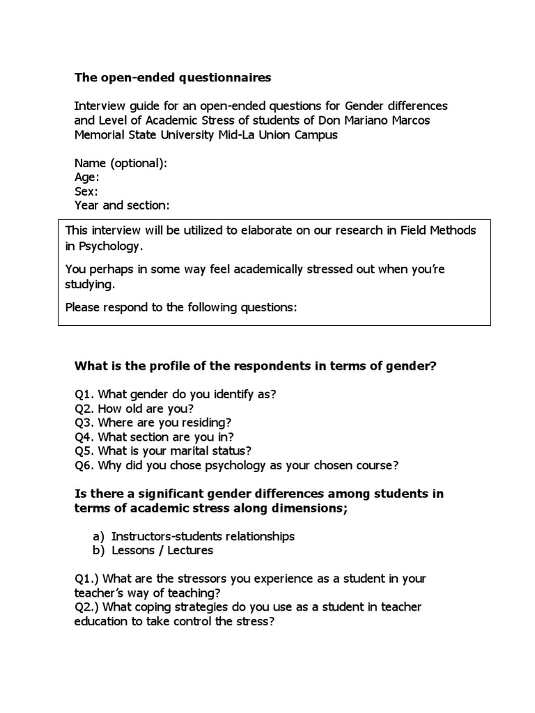Questionnaires | PDF | Career & Growth | Science & Mathematics