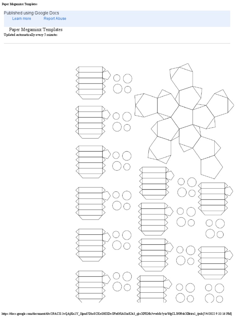 Step-by-step Instructions for Creating Paper Templates of a Megaminx ...