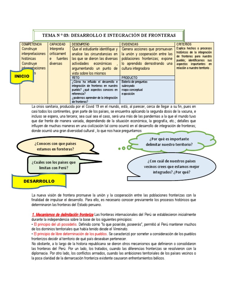3 Desarrollo e Integracion de Fronteras | PDF | Perú | América del Sur